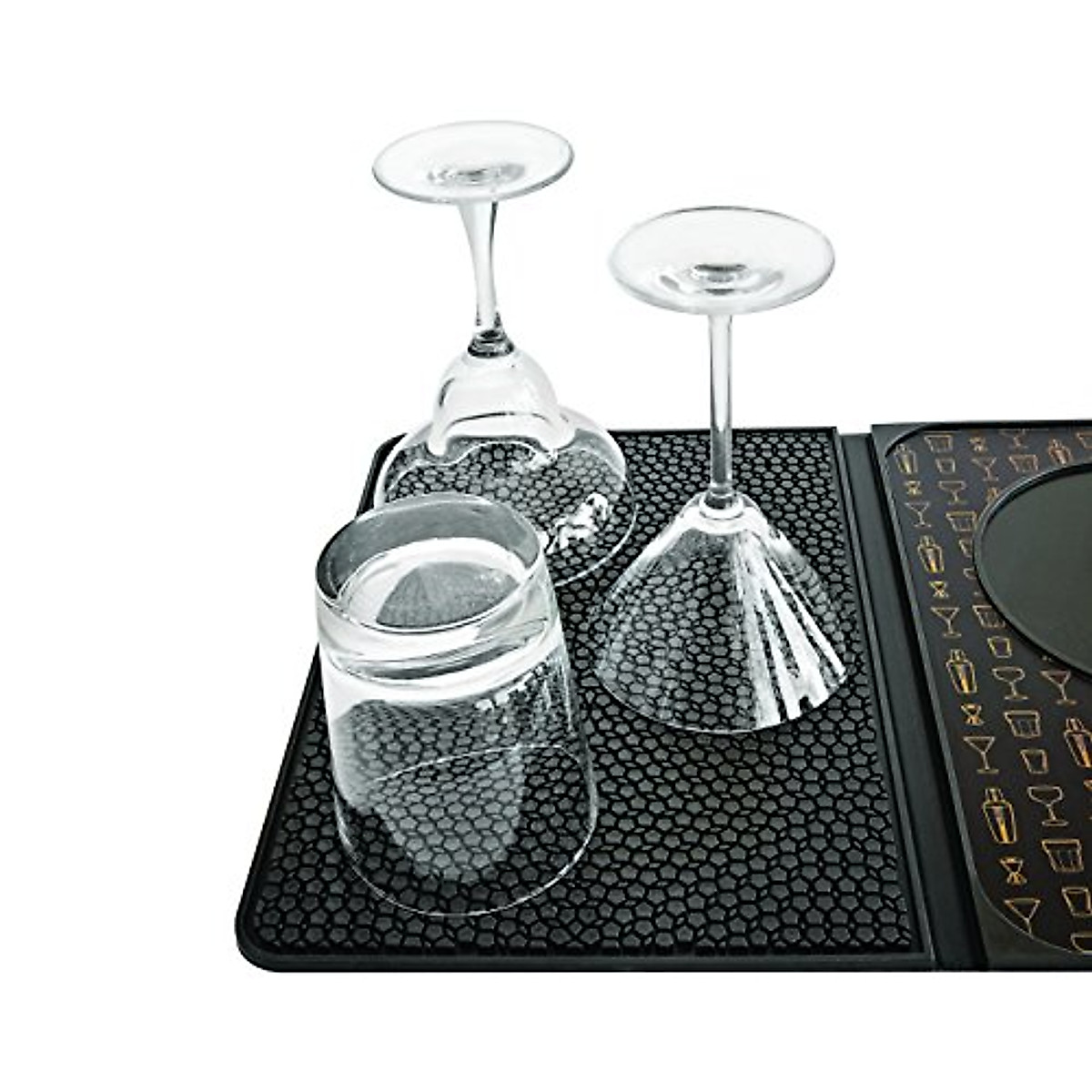Talisman Designs Original Multi-Use Cocktail Bar Mat for Countertop | 9 x 12 | Black | Versatile Bar Spill Mat | Slice & Prep Cutting Board | Non-Slip Work Surface | Home Bar Accessory