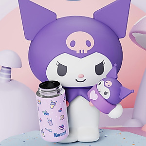 360ML/12.2oz Kawaii Water Bottle, Kuromi Thermos Water Bottle, Cute Insulated Water Bottle, Stainless Steel Water Cup for Hiking, Camping, Traveling, Office, School, Car, Girls