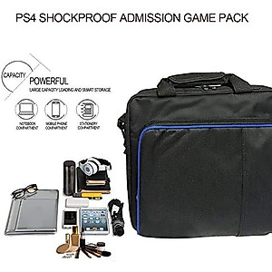 Travel Carrying Case, Portable Storage Bag Organizer for PS4 & PS4 Systems Multifunctional Travel Storage Bag Handbag/Shoulder Bag for Play Station VR Gear Console Equipment, Black