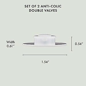 Natursutten Baby Bottle Anti-Colic Double Valve for Anti-Colic Bottles & Natural Rubber Bottle Nipples - Colic & Gas Preventing Bottles Parts - 2 Pack