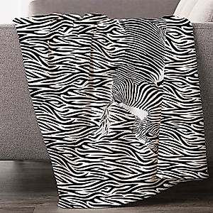 Loong Design Fun Zebra Throw Blanket Super Soft, Fluffy, Premium Sherpa Fleece Blanket 50'' x 60'' Fit for Sofa Chair Bed Office Travelling Camping Gift