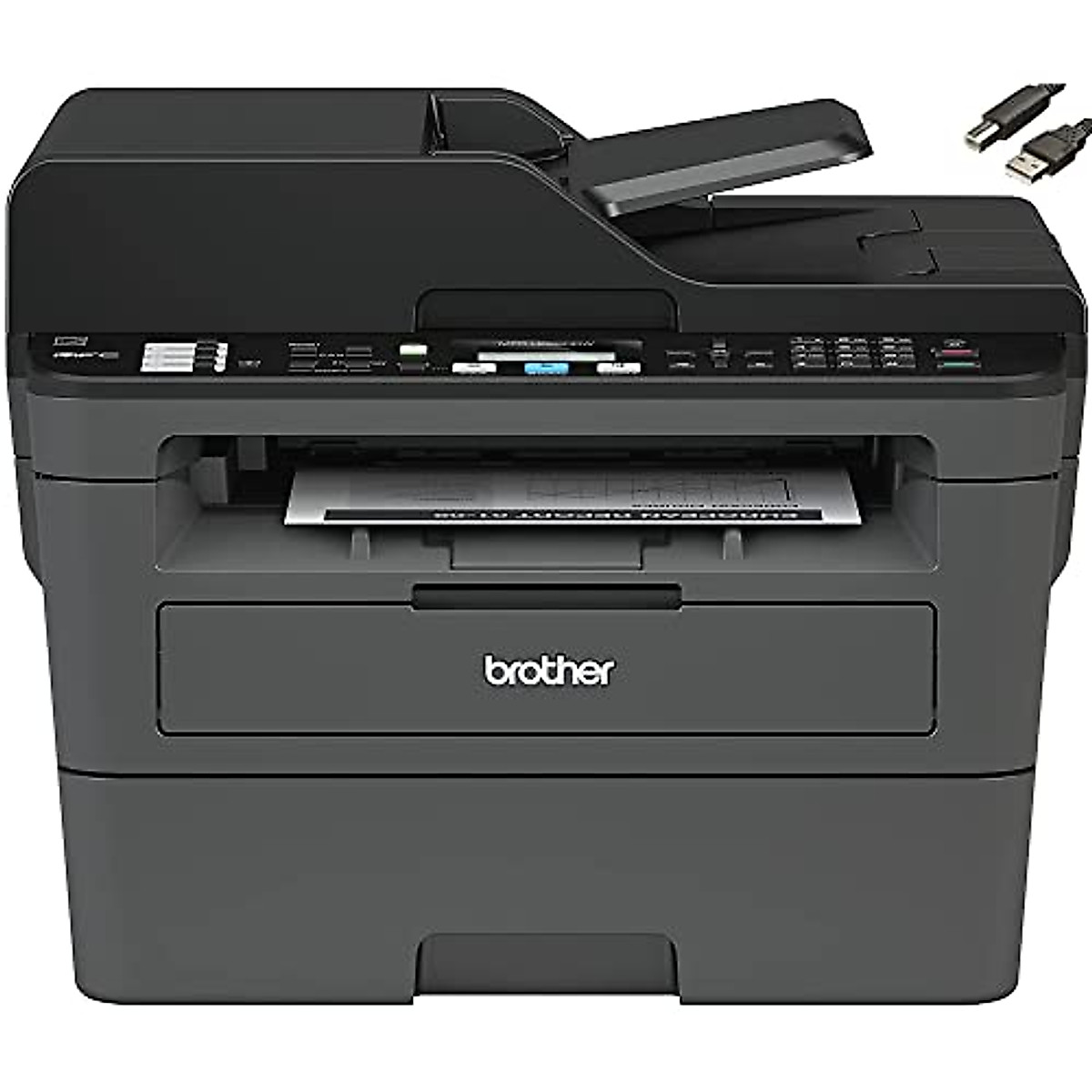 Brother MFC-L2690DW Monochrome Laser All-in-One Printer, Duplex Printing, Wireless Connectivity + Printer Cable