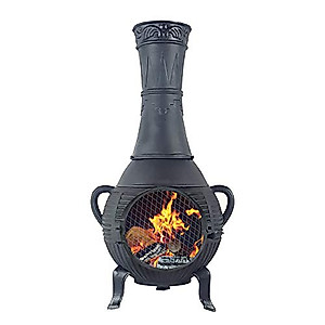 The Blue Rooster Pine Aluminum Chiminea in Charcoal