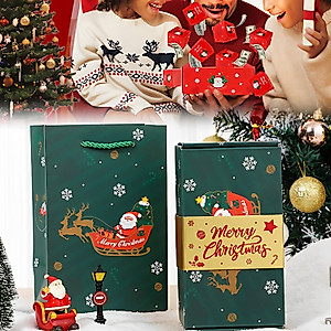Surprise Gift Box Explosion for Money, Unique Folding Bouncing Surprise Gift Box Explosion, Christmas Cash Explosion Luxury Surprise Box Gift Box (Green Christmas)