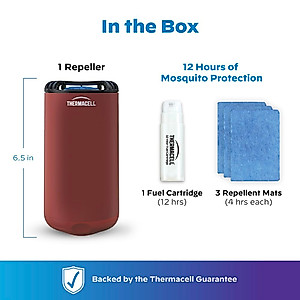 Thermacell Mosquito Repeller Patio Shield; Includes 12-Hour Refill; Highly Effective Mosquito Repellent for Patio; Bug Spray Alternative; Scent Free; No Candles or Flames