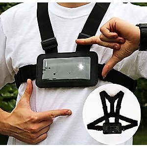 Designus Use Mobile Phone as Action Camera - Splashproof and Secure Body Chest Mobile Phone Holder Mount Harness Strap
