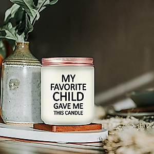 Volufia My Favorite Child Gave Me This Candle - Mom Birthday Gifts from Daughter, Son, Kids - Mother's Day, Father's Day, Christmas Gifts Idea for Dad, Parents, Grandma - Lavender Scented Candles