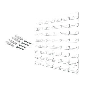 Wall Business Card Holder with Hanging Hardware for 3.5" x 2" Contact or Appointment Cards Trade Show Expos Real Estate Retail Stores 48 Pocket Clear Acrylic One Piece by Marketing
