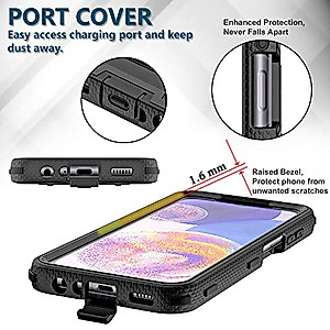 Covrware for Samsung Galaxy A23 5G / A23 (4G) Aegis Series case, Full-Body Rugged Dual-Layer Shockproof Protective Swivel Belt-Clip Holster Cover with Built-in Screen Protector, Kickstand, Black