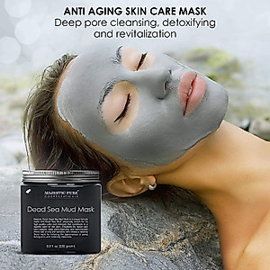 MAJESTIC PURE Dead Sea Mud Mask and Himalayan Clay Mask Bundle – Natural Skin and Face Care for Women and Men