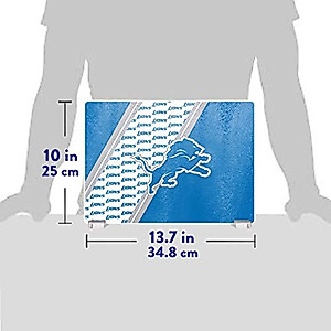 Duck House unisex-adult NFL Detroit Lions Tempered Glass Cutting Board with Display Stand white 10" X 14"