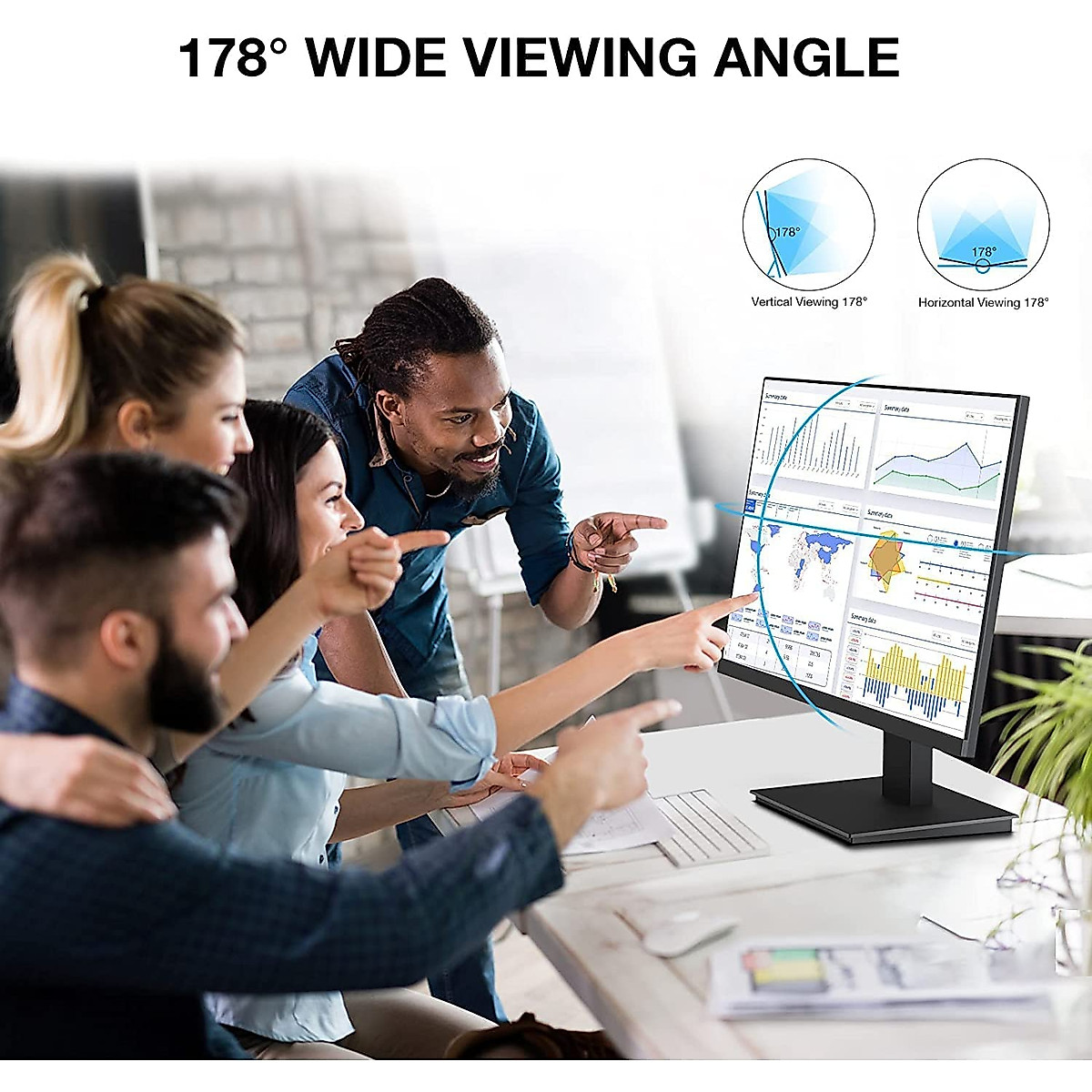 KOORUI 22 Inch Computer Monitor, FHD 1080P Desktop Display, 75HZ Ultra Thin Bezel/Eye Care/Ergonomic Tilt, HDMI VGA Ports LED Monitor for PC, VESA Mounting