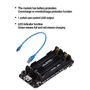 18650 Battery Holder Case with LED Indicator Battery Box for Raspberry Pi