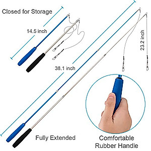 JIARON Cat Toys Feather Toy, 2PCS Retractable Cat Wand Toys and 10PCS Replacement Teaser with Bell Refills, Interactive Catcher Teaser and Funny Exercise for Kitten or Cats.