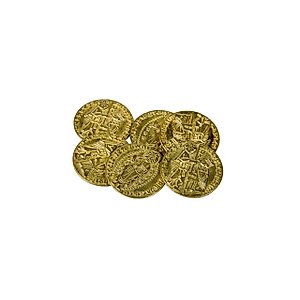 The Broken Token Prop Coins - 35mm Gold Renaissance Themed Gaming Replica Coins Pack of 6, Historical Prop and Novelty Coins