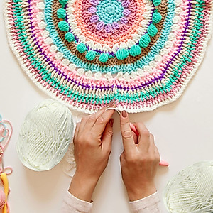 6 Pack Yarn for Crocheting and Knitting, Knitted Crochet Yarns Polyester Thread Round Rope Yarns for DIY Handbag Purse Basket Crochet Bag Fabric Yarn (Milk White)