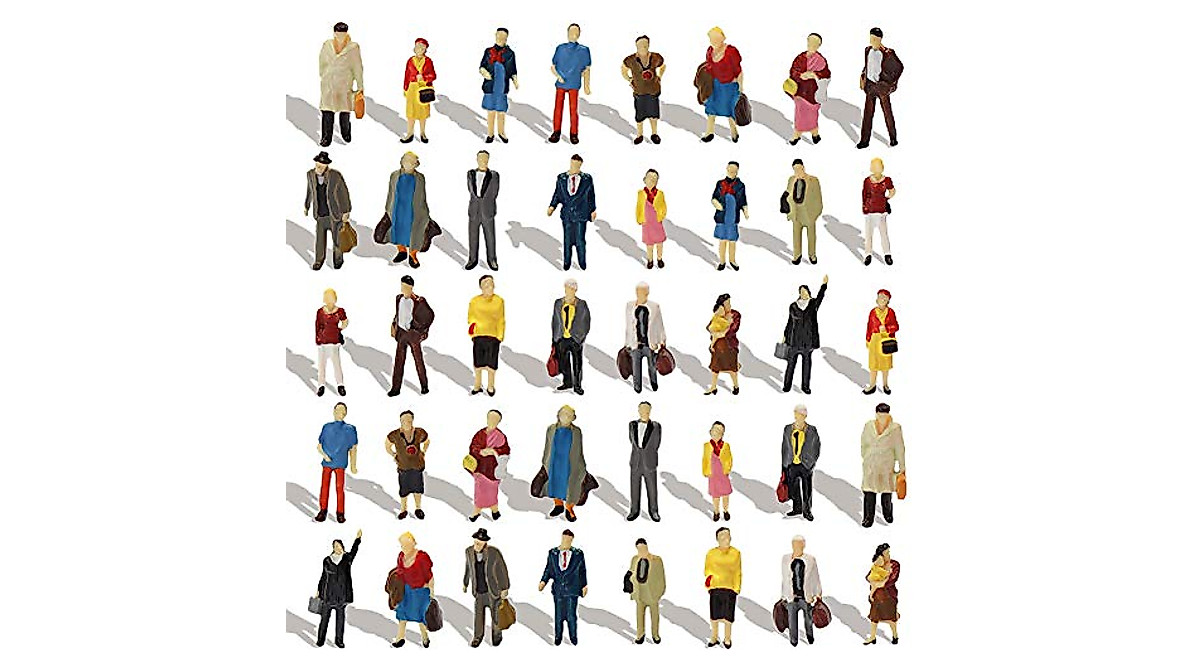 All Standing Pose Figures for HO Scale Model Trains - 40 Pack
