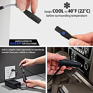 Koolatron Thermoelectric Iceless 12V Cooler Bag, 14 qt (13 L) Black/Gray Soft-Sided Portable Car Fridge w/DC Power Cord, Adjustable Shoulder Strap, Cord Storage, Travel Fishing Trucking Road Trip