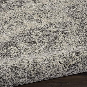 Nourison Tranquil Persian Ivory/Grey 8' x 10' Area -Rug, Easy -Cleaning, Non Shedding, Bed Room, Living Room, Dining Room, Kitchen (8x10)
