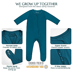 Jimonda Rayon Baby Pajamas,2-Way Zipper One-Piece Footies,Long Sleeve Unisex Boys Girls Romper,Sleep and Play Pjs,Infant Clothes