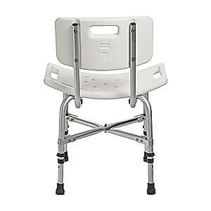 Drive Medical 12021KD-1 Bariatric Heavy Duty Bathroom Bench with Back, Gray