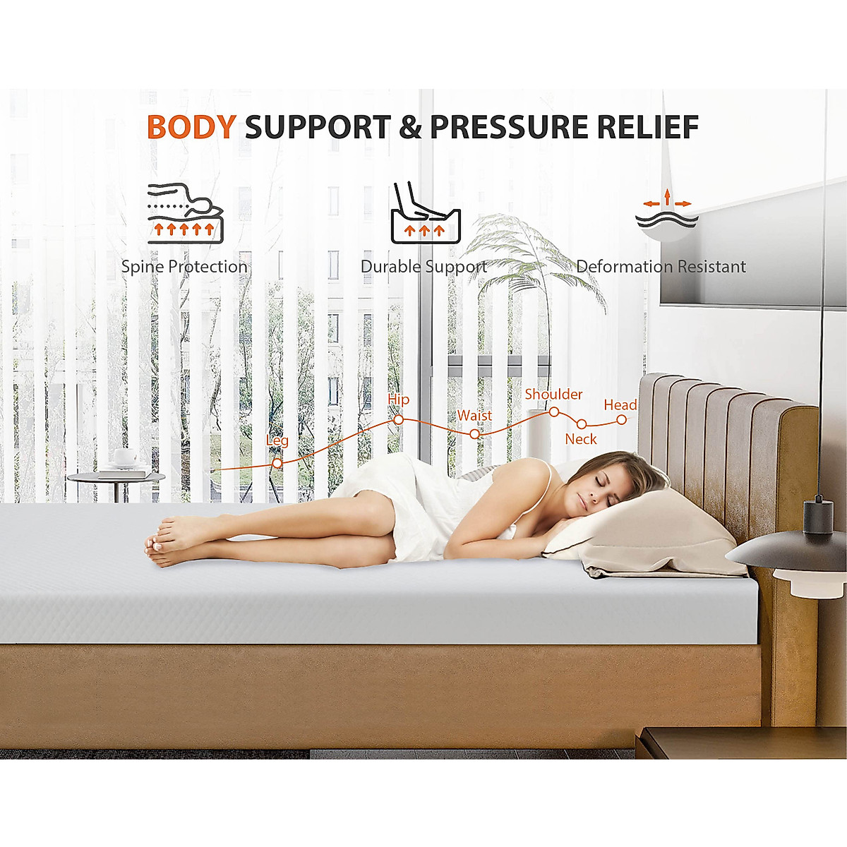 6 inch King Size Mattress with Cover, Cooling Gel Memory Foam King Mattress for a Cool Sleep & Pressure Relief, Medium Firm Mattress Pad King Mattresses, Bed in a Box, CertiPUR-US Certified