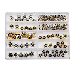 Pukido Lowest Price 60pcs Watch Crown for Rolex Copper 5.3mm 6.0mm 7.0mm Silver Gold Repair Accessories Assortment Parts