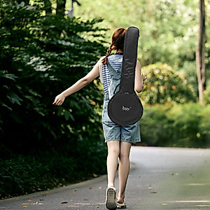 Banjo Gig Bag Banjo Case: Black Kmise Carrying Gig Bag Interior Padded Hardshell for String Full Size Resonator Banjos