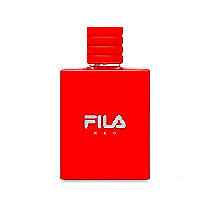 FILA RED Fragrance for Men - Eau de Toilette Spray with Notes of Bergamot, Jasmine, Nutmeg, Sandalwood, and More - Sport-Inpired Scent for Day or Night - 3.4 oz.