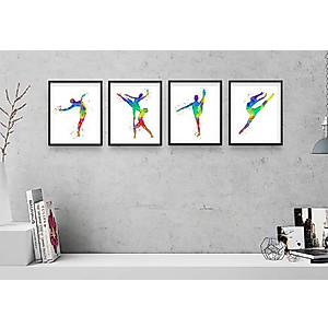 Male Ballet Dancer Abstract Wall Art Print 8x10, Set of 4, Perfect for for Ballet Dancer, Teacher and Lover of Ballet, Ideal Bedroom, Dance Studio, Locker Decor
