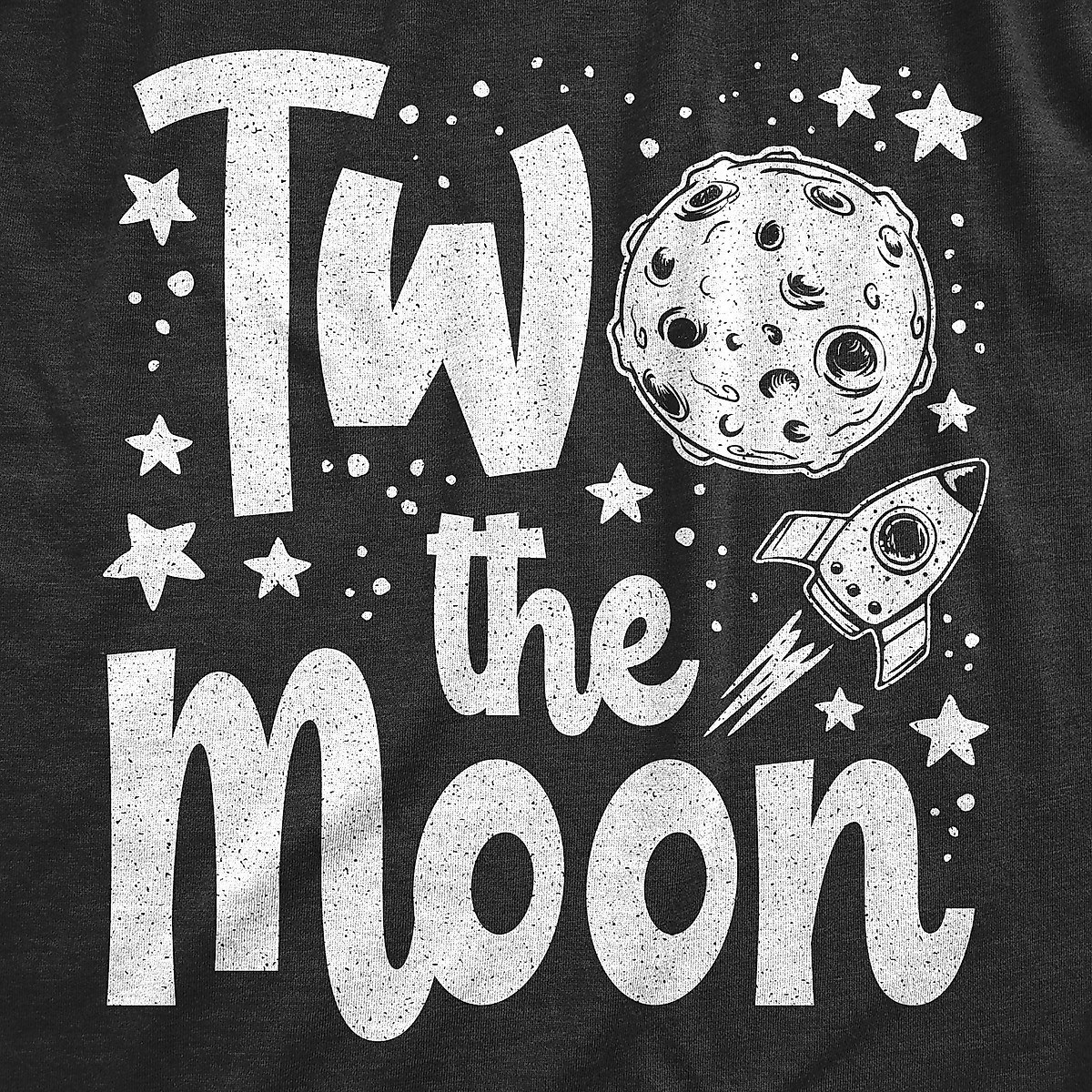 Toddler Two The Moon Tshirt Funny Second Birthday Tee Funny Toddler Shirts Birthday Apparel for Toddler Funny Space T Shirt Toddler Graphic Tees Black 2T
