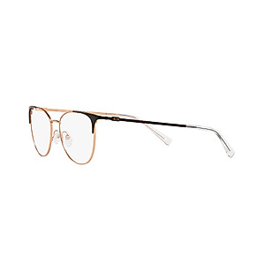 A|X ARMANI EXCHANGE Women's AX1034 Cat Eye Prescription Eyewear Frames, Matte Rose Gold/Black/Demo Lens, 52 mm