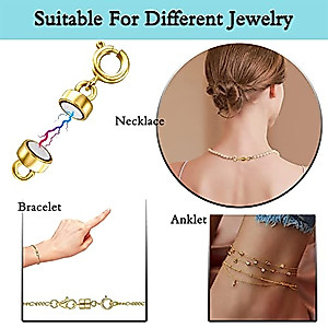 Kcctoo Magnetic Necklace Clasps and Closures - 14k Gold and Silver Plated Bracelet Connectors for Necklaces Chain Jewelry Making 