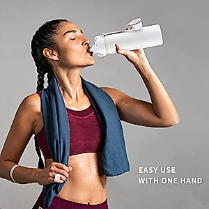 FEWOO 24 Oz Insulated Water Bottle with One Lid for Sip and Swig Stainless Steel Water Bottle With Straw BPA-Free,Keep Cold for 24h & Hot for 12h (WHITE)¡­