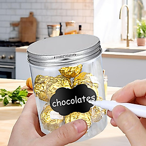 HDFCLUP 11 Pcs 16 oz Silver Plastic Jars with Ribbed Lids Wide Mouth Food Plastic Jars Airtight Paint Storage Containers for Beauty Products,Kitchen & Household Storage (Silver Lids)