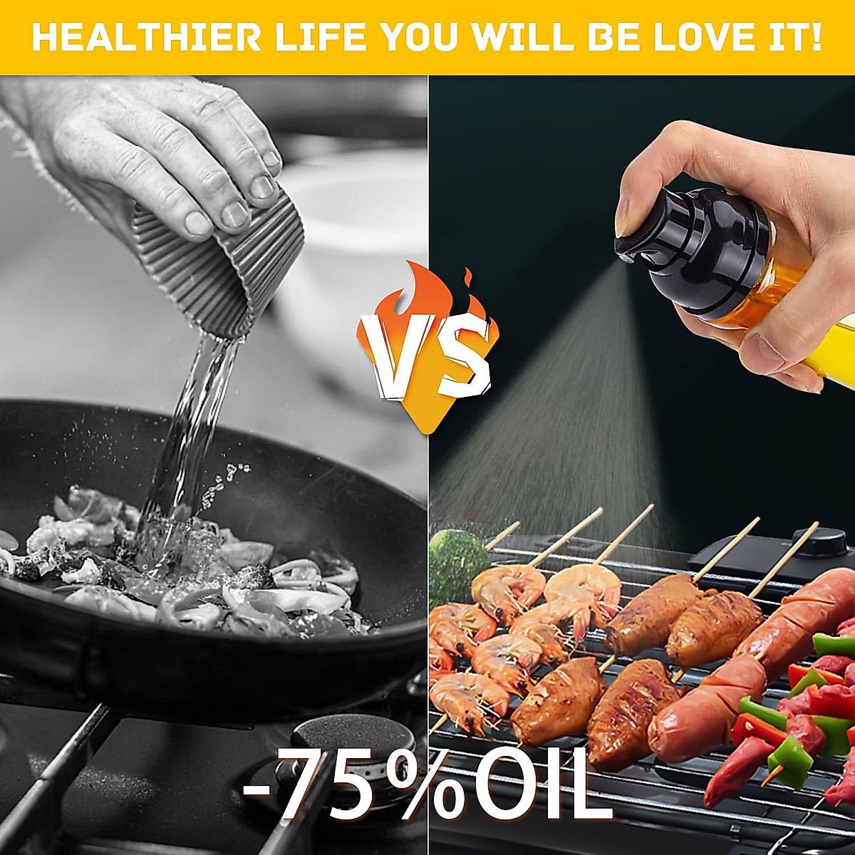 Oil Sprayer for Cooking, 250ml Olive Oil Sprayer Bottle with Brush, Olive Oil Spray Mister, Kitchen Gadgets Accessories for Air Fryer, Canola Oil Spritzer, Widely Used for Baking, Frying, BBQ