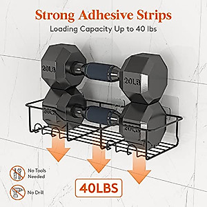 Lifewit Shower Caddy, Rustproof Stainless Steel Shower Organizer, No Drilling Traceless Adhesive Shower Shelves For Bathroom & Kitchen Storage, 2-Pack Shower Shelf (Matte Black)