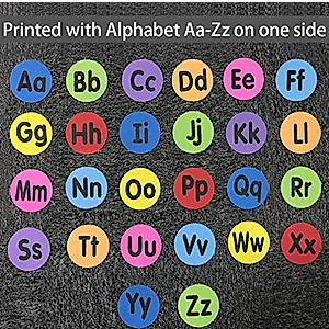 KIKIGOAL 4" Diameter Classroom Carpet Markers Floor Dots x 26 Classroom Circles with Alphabet A-Z for Teachers (with Alphabet)