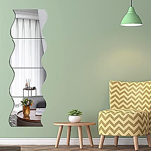 Full body Wall Mirrors, 4pcs 12x12 Removable Acrylic Plexiglass Wall-Mounted Frameless Mirror Wardrobe Full BodyLarge Long Mirror Home Workout Gym Mirror for Walls Dorm Floor Tile Self Adhesive