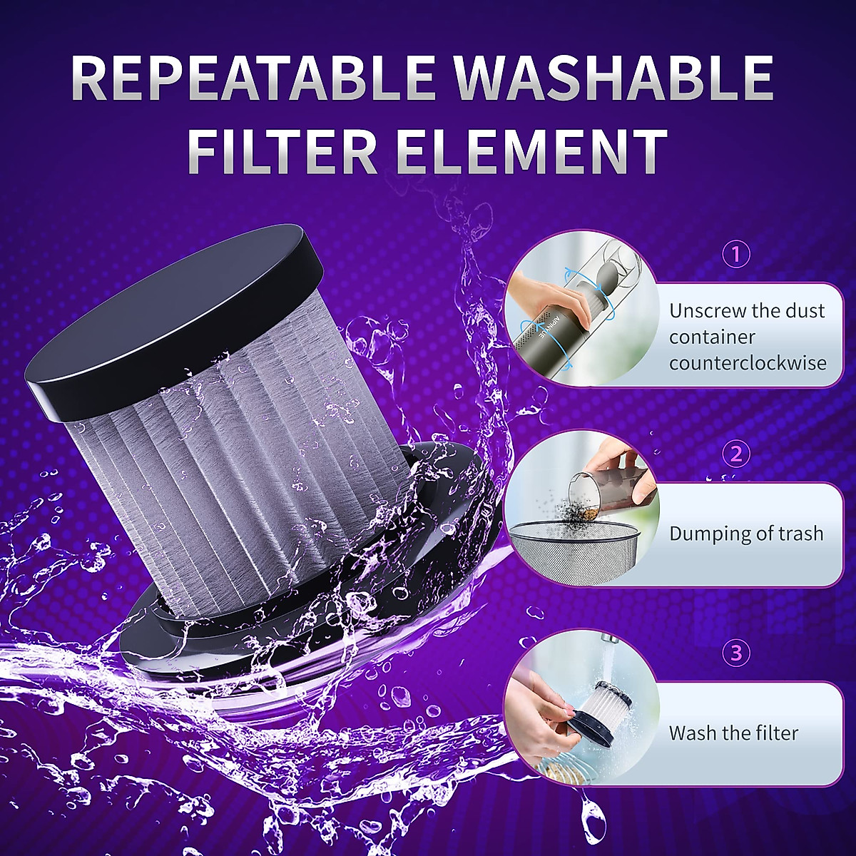 Bennra Mini Cordless Handheld Vacuum Cleaner【2022 New】, for Car, Home, Pet Hair, Portable USB Rechargeable, Easy to Clean Keyboard, Drawer, Crevices