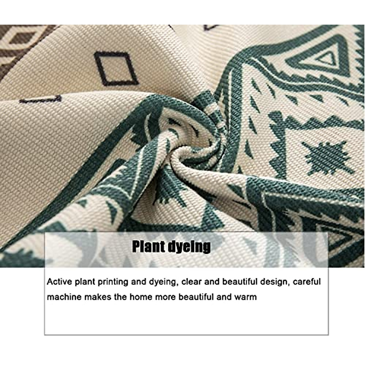 lightlux Boho Area Rug 5' x 7' Large Bedroom Living Room Rug Machine Washable Moroccan Blythe Woven Carpet Tribal Farmhouse Collection Indoor Outdoor(5x7 ft, Green) Christmas Decorations Clearance