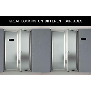 The Office sign for door or wall — quick easy installation. Self-adhesive — 9 X 3 in. The Best sign for home office and business. White big letters on black plate. Main office sign