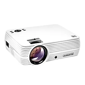 KODAK FLIK X7 Home Projector (Max 1080p HD) with Tripod, & Case Included | Compact, Projects Up to 150” with 720p Native Resolution & 30,000 Hour, Lumen LED Lamp| AV, VGA, HDMI & USB Compatible