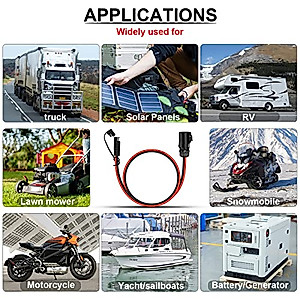 iGreely 2 Pin Power Industrial Circular Connector to SAE Cable with SAE Polarity Reverse Adapter for Solar Panel Trolling Motor Marine Boat Grand Design, Forrest River RV 10AWG 3Ft/0.9M