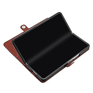 phone flip case Wallet Case for Samsung Galaxy Z Fold 4, Compatible with Samsung Galaxy Z Fold 4 Case [TPU Shockproof Interior Case] PU Leather Case with Magnetic Flip Cover phone cover ( Color : Brow