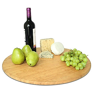 Innovative Living 12" Bamboo Lazy Susan Turntable Cupboard Organizer, Multi Functional Spice Rack for Kitchen Storage, Revolving Condiment Holder, Non-Slip Storage