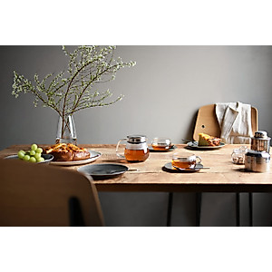 Kinto Stainless Unitea One Touch Teapot 460 ml. Heat-resistant glass teapot with stainless steel strainer and lid.