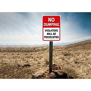 (2 Pack) No Dumping Sign, Violators Will Be Prosecuted Sign, 10" x 7" Rust Free .40 Aluminum, UV Protected, Weather Resistant, Waterproof, Durable Ink，Easy to Mount