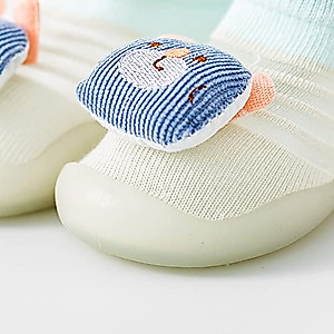 Lykmera Cartoon Socks Shoes Summer Autumn Comfortable Infant Toddler Shoes Cute Bear Pattern Mesh Breathable Floor Shoes (Grey, 6-12 Months)