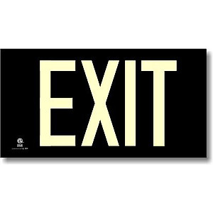 Black Wireless Exit Sign